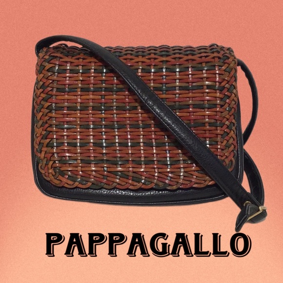 Pappagallo | Bags | Vintage Pappagallo Leather Basket Weave Crossbody ...